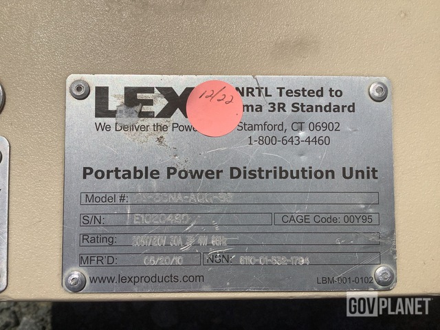 Surplus LEX DB-30NA-AQQ-S3 Portable Power Distribution Unit in Butner, North Carolina, United ...