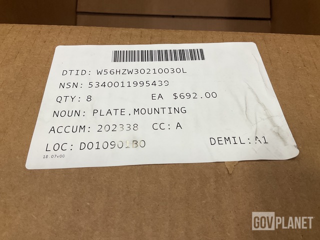 Surplus (8) Cross and Trecker 12321777 Mounting Plates in Chambersburg ...