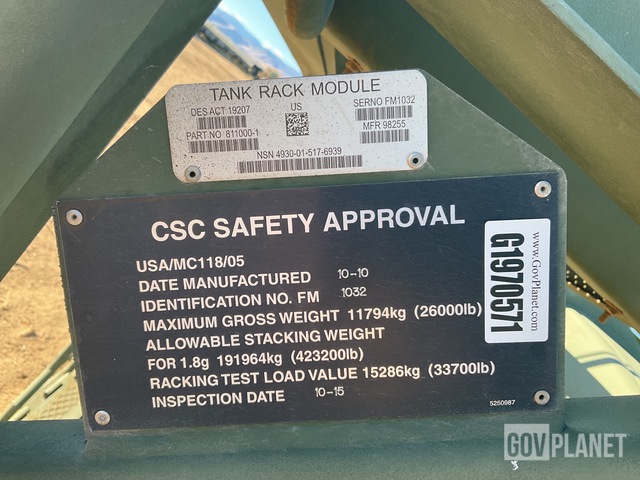 Surplus 2010 DRS Sustainment 811000-1 Tank Rack Module in Doyle ...