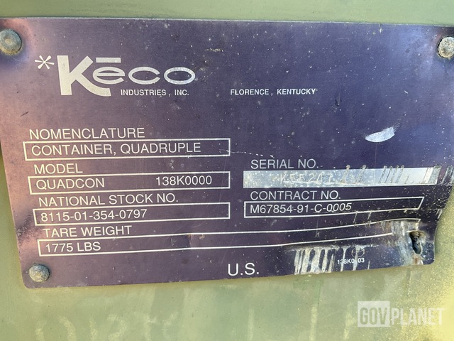 Surplus Keco 138K0000 Quadcon Storage Container in Yermo, California ...