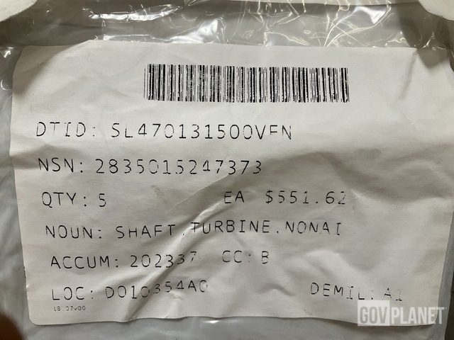 Surplus (5) Honeywell 3860191-2 Non-Aircraft Gas Turbine Engine Turbine ...