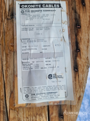 Okonite 15KV Shielded Power Cable, One Conductor Aluminum 350MCM, Type ...