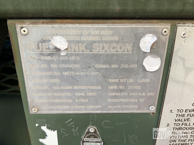 Surplus All-Bann 845009A0000 Sixcon Fuel Tank in Yermo, California ...