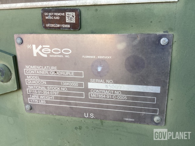 Surplus 1994 Keco 138K0000 Quadcon Storage Container in Yermo ...