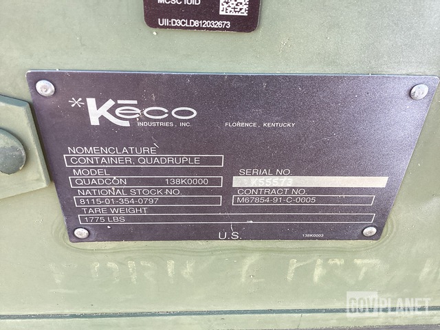 Surplus Keco 138K0000 Quadcon Storage Container in Yermo, California ...