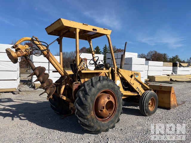 Ford 555 4x2 Industrial Tractor w/ Front Loader & Rear Auger in ...
