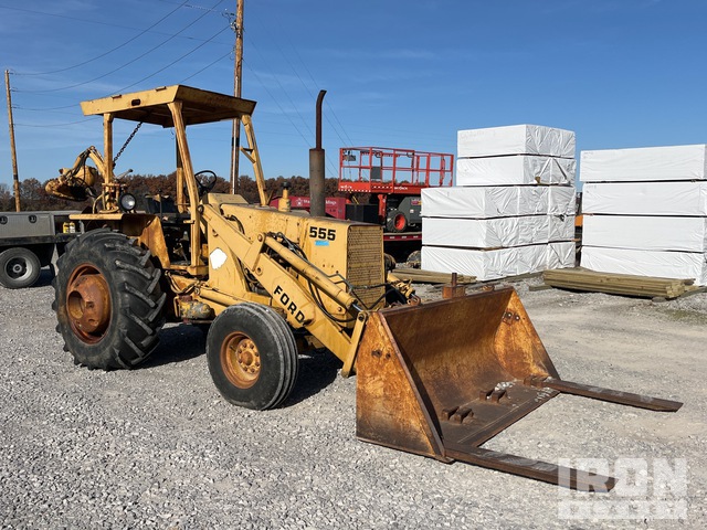 Ford 555 4x2 Industrial Tractor w/ Front Loader & Rear Auger in ...