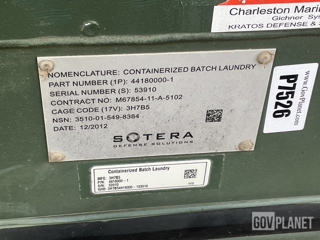 Surplus Sotera Defense Solutions 44180000-1 Containerized Batch Laundry ...