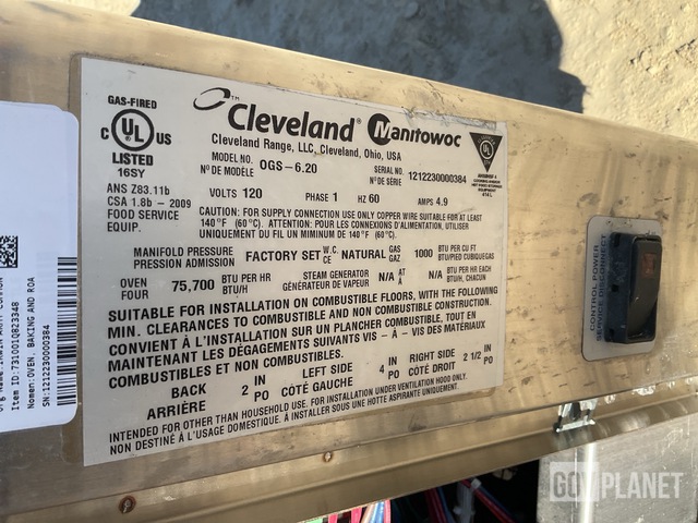 Surplus Cleveland Range OGS-6.20 Oven in Abilene, Kansas, United States ...