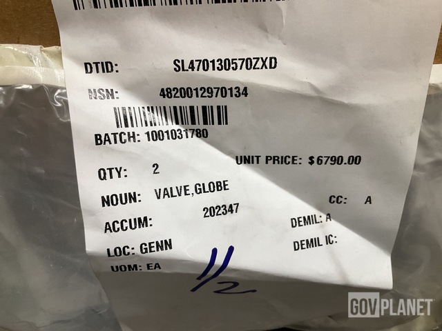 Surplus (2) Enertech Globe Valves in North Las Vegas, Nevada, United ...