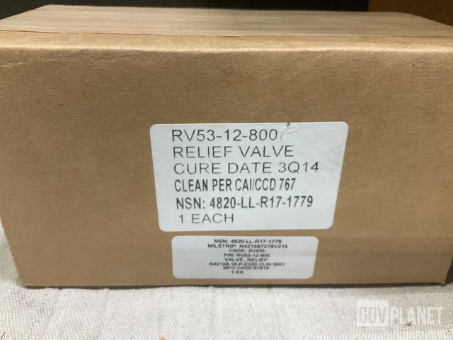 Surplus (2) Circor Aerospace RV53-12-800 Relief Valves in Chambersburg ...