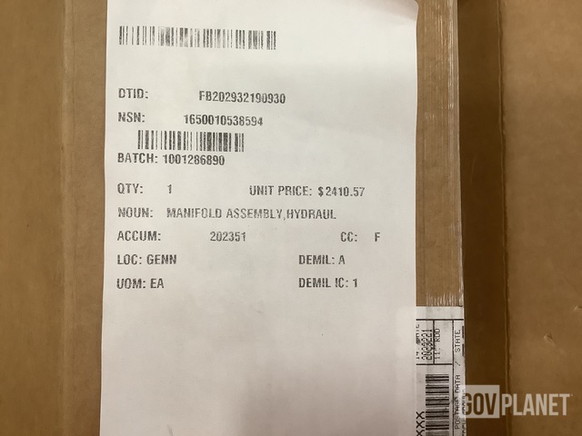 Surplus Lockheed Martin 16H213-13 Hydraulic Manifold Assembly in North ...