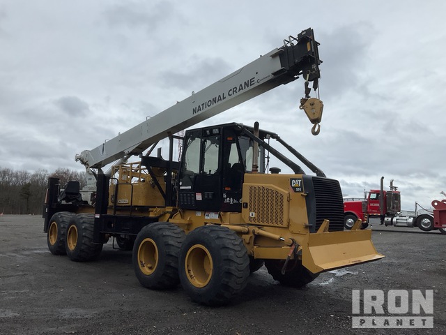 National Crane 800D Telescopic Boom on 2008 Cat 574 8x8 Log Forwarder ...