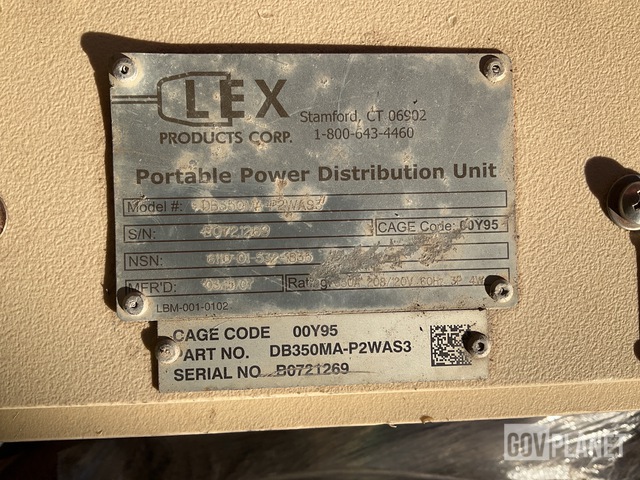 Surplus 2007 LEX DB350MA-P2WAS3 Portable Power Distribution Unit in Yermo, California, United ...