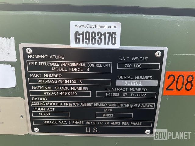Surplus (2) Keco FDECU-4 Environmental Control Units in Chambersburg ...