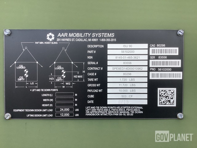 2015 AAR Mobility Systems ISU 90 Storage Container in Butner, North ...