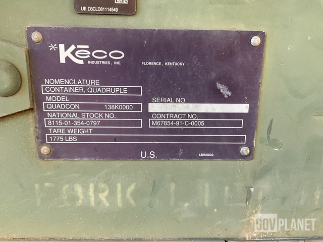 Surplus Keco Quadcon 138K0000 Storage Container in Yermo, California ...