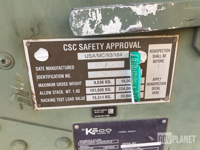 Surplus Keco Quadcon 138K0000 Storage Container in Yermo, California ...