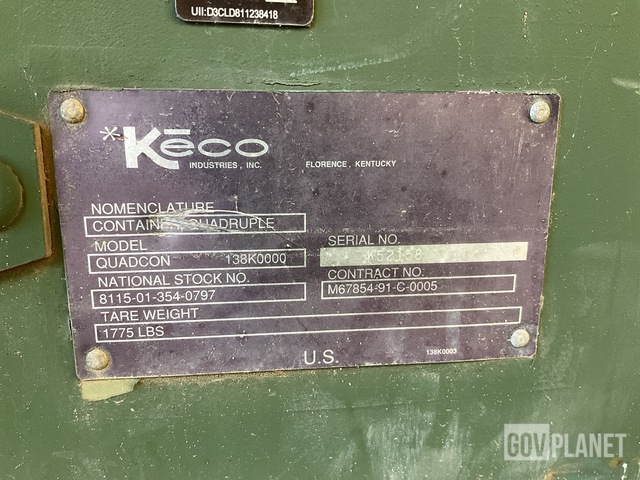 Surplus Keco 138K0000 Quadcon Storage Container in Yermo, California ...