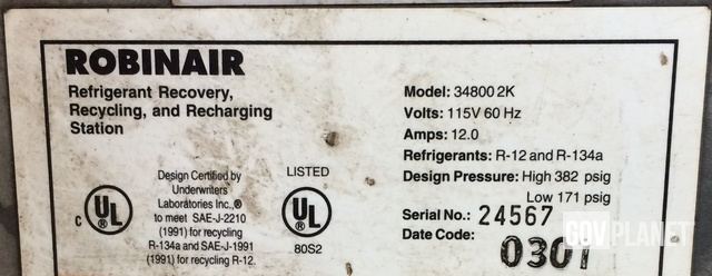 Robinair 34800 Automotive AC Refrigerant Recovery and Recharging Stations in Manassas, Virginia ...