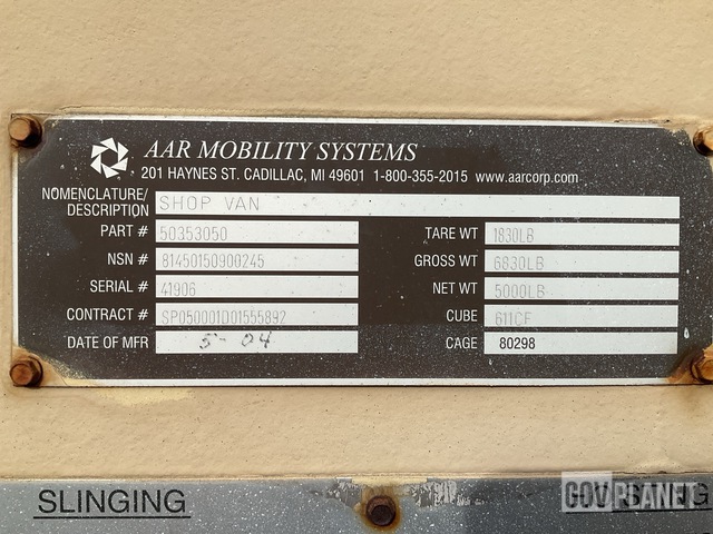 Surplus AAR Mobility Systems 50353050 Mobility Shop Container in ...