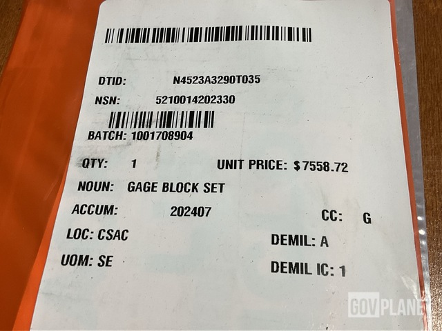 Surplus L.S. Starrett SS88A1X Gage Block Set in North Las Vegas, Nevada ...