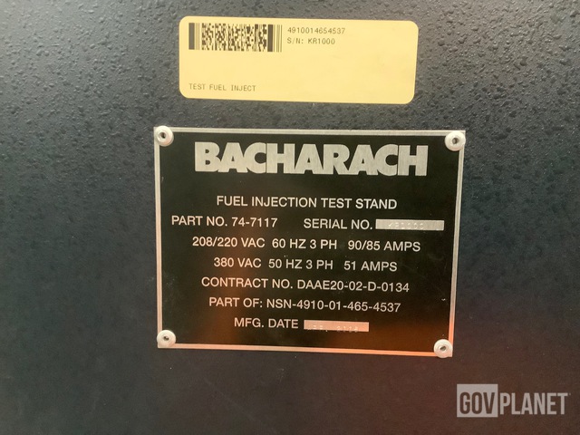 Surplus Bacharach 74-7117 Fuel Injection Test Stand in North Las Vegas ...