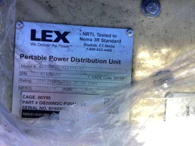 Surplus LEX DB200M2C-P3S415-S3 Portable Power Distribution Unit in ...