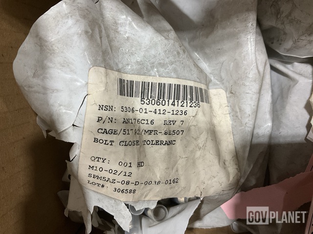 (700) Apollo Aerospace AN176C16 Close Tolerance Bolts in North Las ...