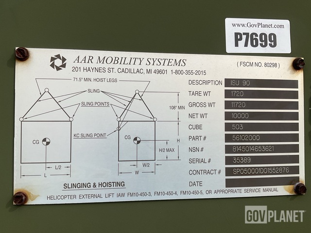 Surplus AAR Mobility Systems ISU 90 56102000 Storage Container in ...