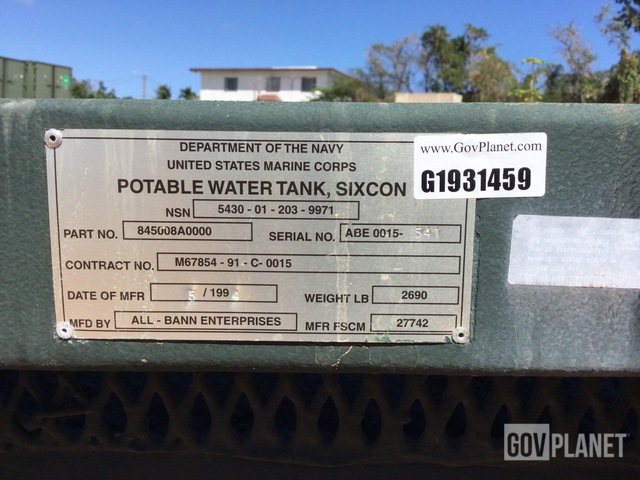 Surplus All-Bann 845008A0000 Sixcon Water Tank in Agat, Guam, United ...