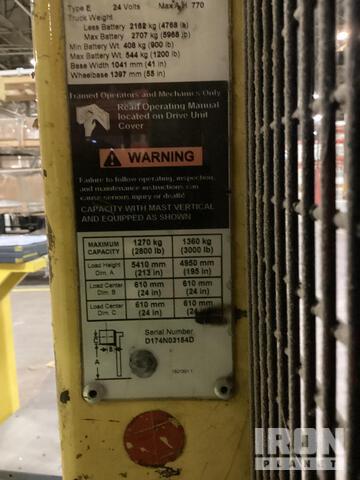 2006 Hyster H30XM 3000 lb Electric Forklift (Inoperable) in ...