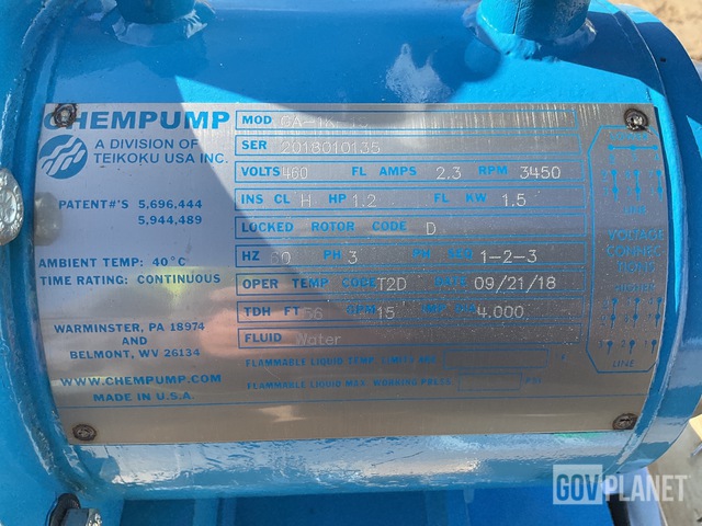 Surplus Chempump GA-1K-1S Centrifugal Pump in Doyle, California, United ...