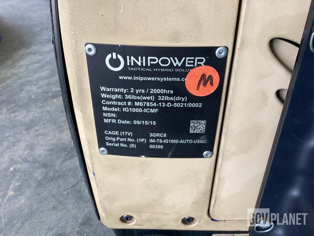 Surplus INI Power Systems IG1000-ICMF Portable Generator Set in Albany ...