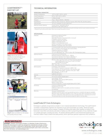 Echologics LeakFinder-ST correlator Advanced Acoustic Leak Detection ...