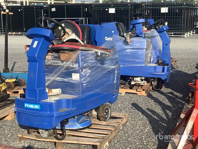 Quantity of (3) Clarke Focus 28 Ride-On Electric Carpet Extractors ...