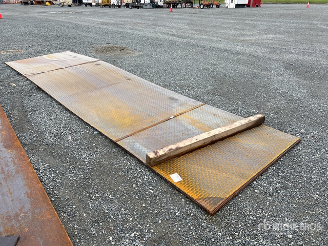 Quantity of (4) 5 ft x 20 ft 1/4 In Thick Steel Checker Plates (Unused ...