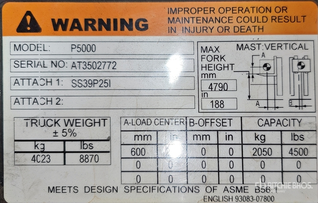 Cat P5000 Pneumatic Tire Forklift in Grand Rapids, Michigan, United ...
