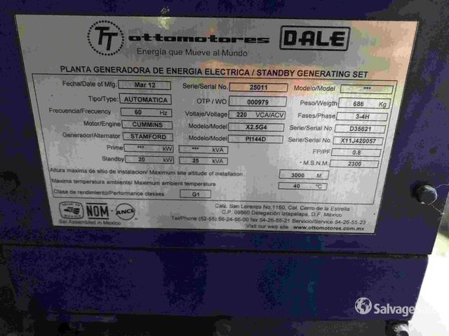 (1) Planta de emergencia ottomotores de 20 kw in Iztapalapa, Ciudad de ...