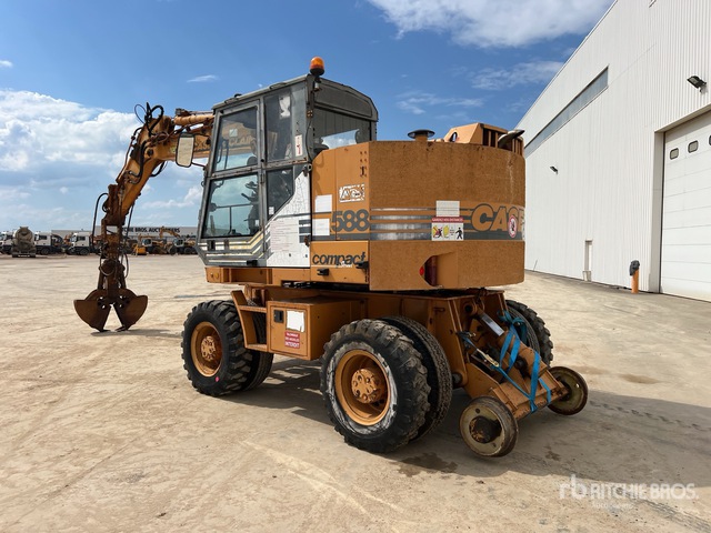 1998 Case 588 Pelle Sur Pneus Rail Route Rail Road Wheel Excavator ...