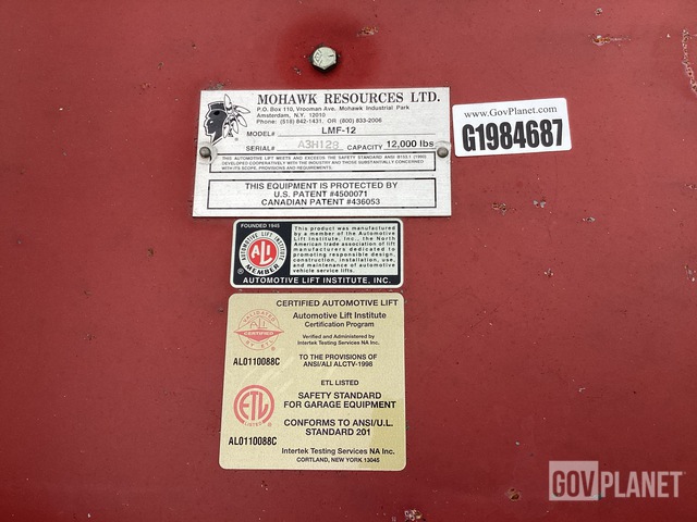 Surplus Mohawk LMF-12 Vehicular Lift in Chambersburg, Pennsylvania ...