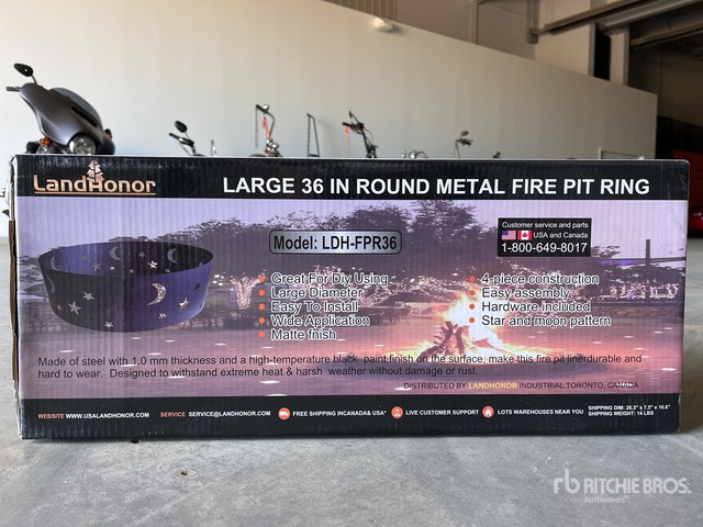 Landhonor LDH-FPR36 36 in Round Metal Fire Pit Ring | Ritchie Bros ...