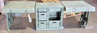 Surplus (4) Military Field Desks, (1) Barracks Trunk Locker & Other ...