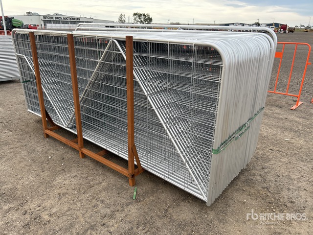 Quantity of (30) BYT 3 m x 1.17 m Galvanized Mesh Livestock Gate ...
