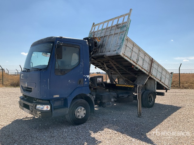 2004 Hiab 077DUO on 2004 Renault 180DCI 4x2 Camión Dumper con Grúa ...