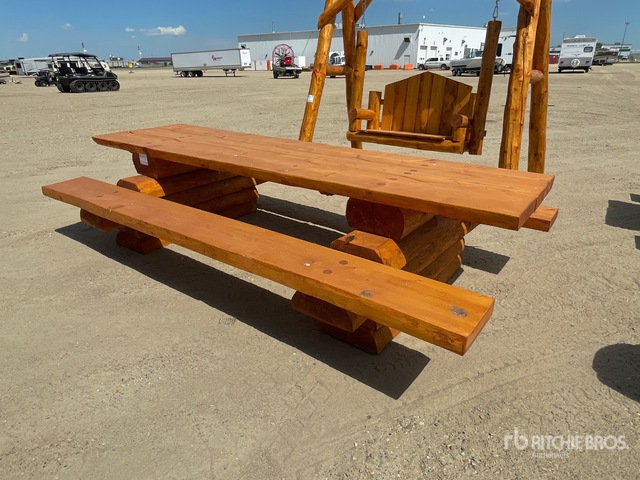 10 Ft Handcrafted Artistic Log Picnic Table | Ritchie Bros. Auctioneers