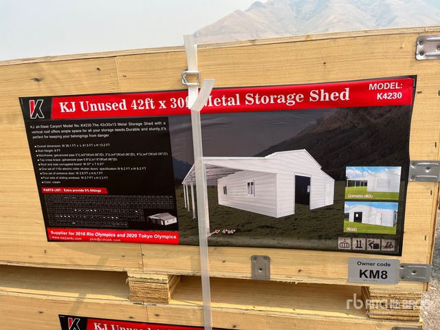 2024 KJ K4230 42 ft x 30 ft Metal Storage Shed (Unused) | Ritchie Bros ...