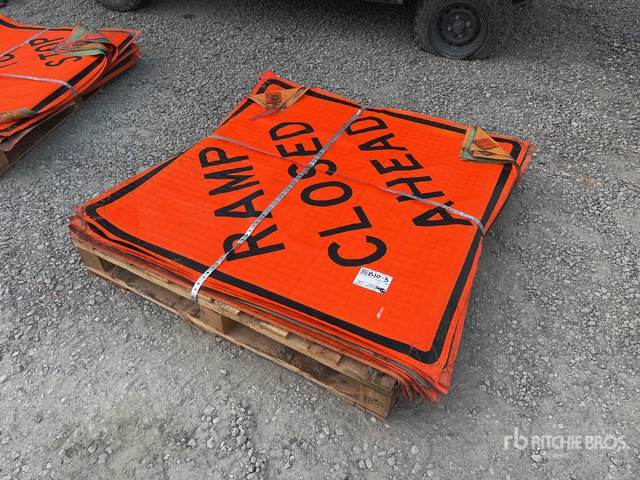 Quantity of (10) Ramp Closed Ahead Reflective Vinyl Road Signs ...