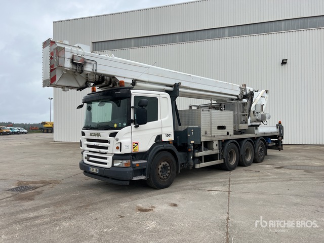 2012 Multitel J360.600TA 58 m on 2012 Scania P400 8x4 Camion Nacelle v ...