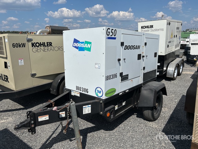 2018 Doosan G50WDO-3A 38 kW Mobile Generator Set | Ritchie Bros ...